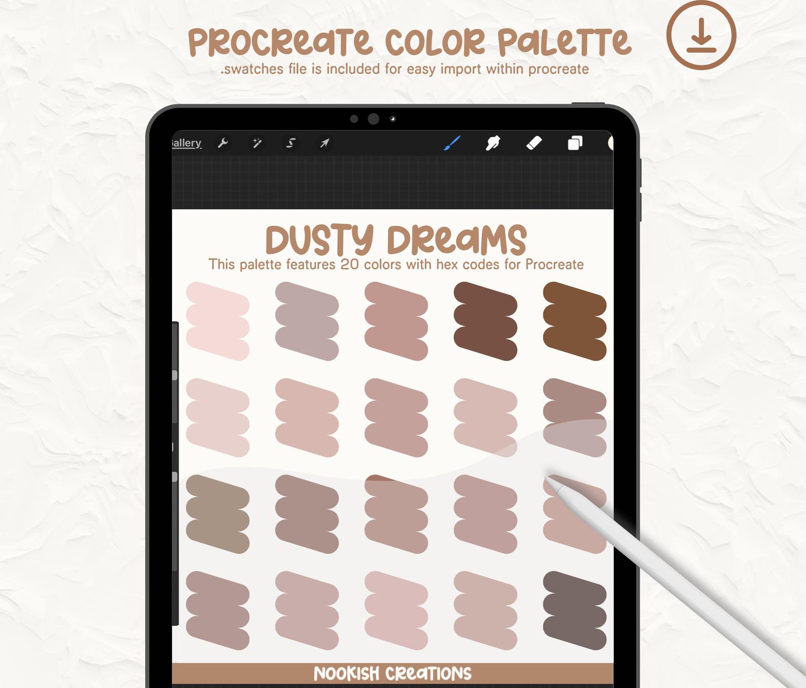 Dusty Dreams Color Palette Procreate Color Palette Procreate Palette ...