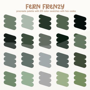 Fern Frenzy Color Palette Procreate Color Palette Procreate Palette ...