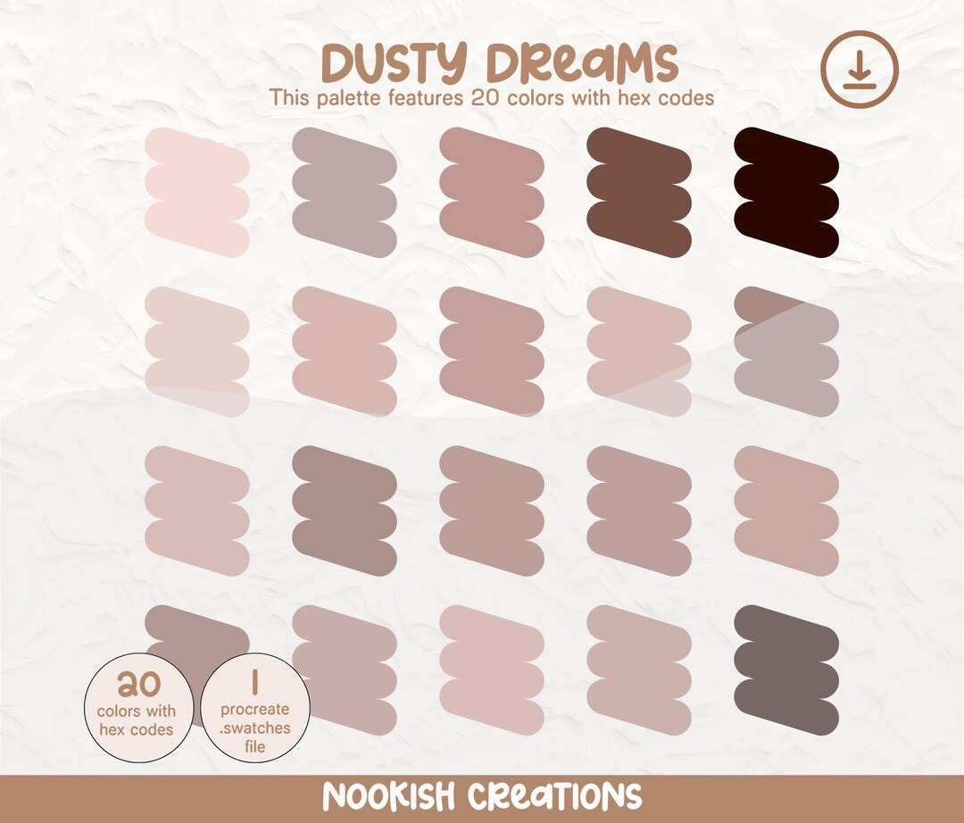 Dusty Dreams Color Palette Procreate Color Palette Procreate Palette ...