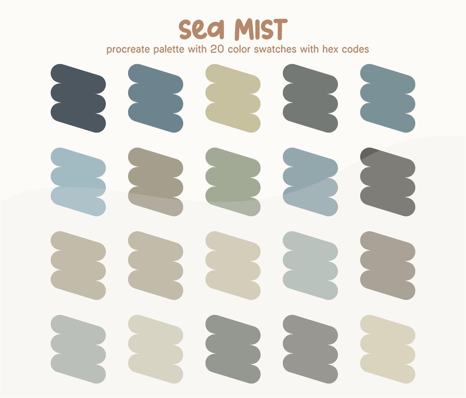 Sea Mist Color Palette Procreate Color Palette Procreate Palette Color ...