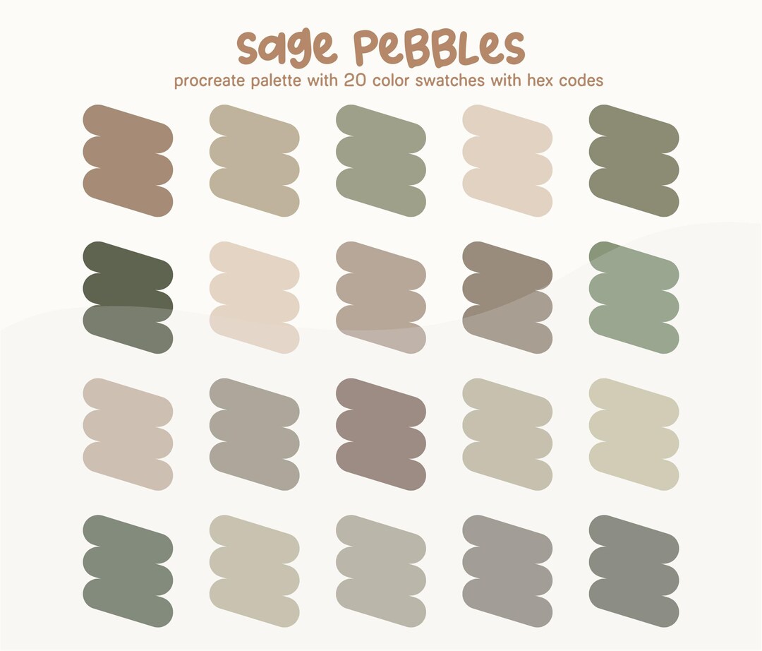 Sage Pebbles Color Palette Procreate Color Palette Procreate Palette ...