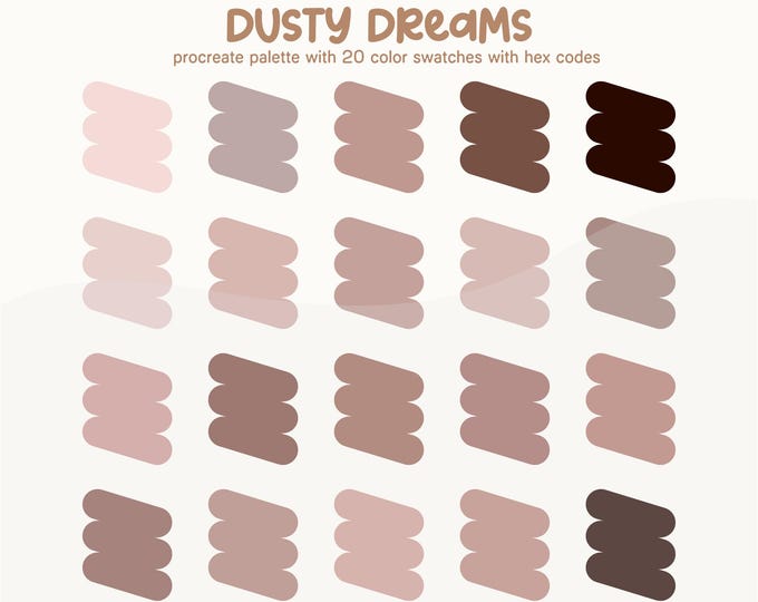 Dusty Dreams Color Palette Procreate Color Palette Procreate Palette ...