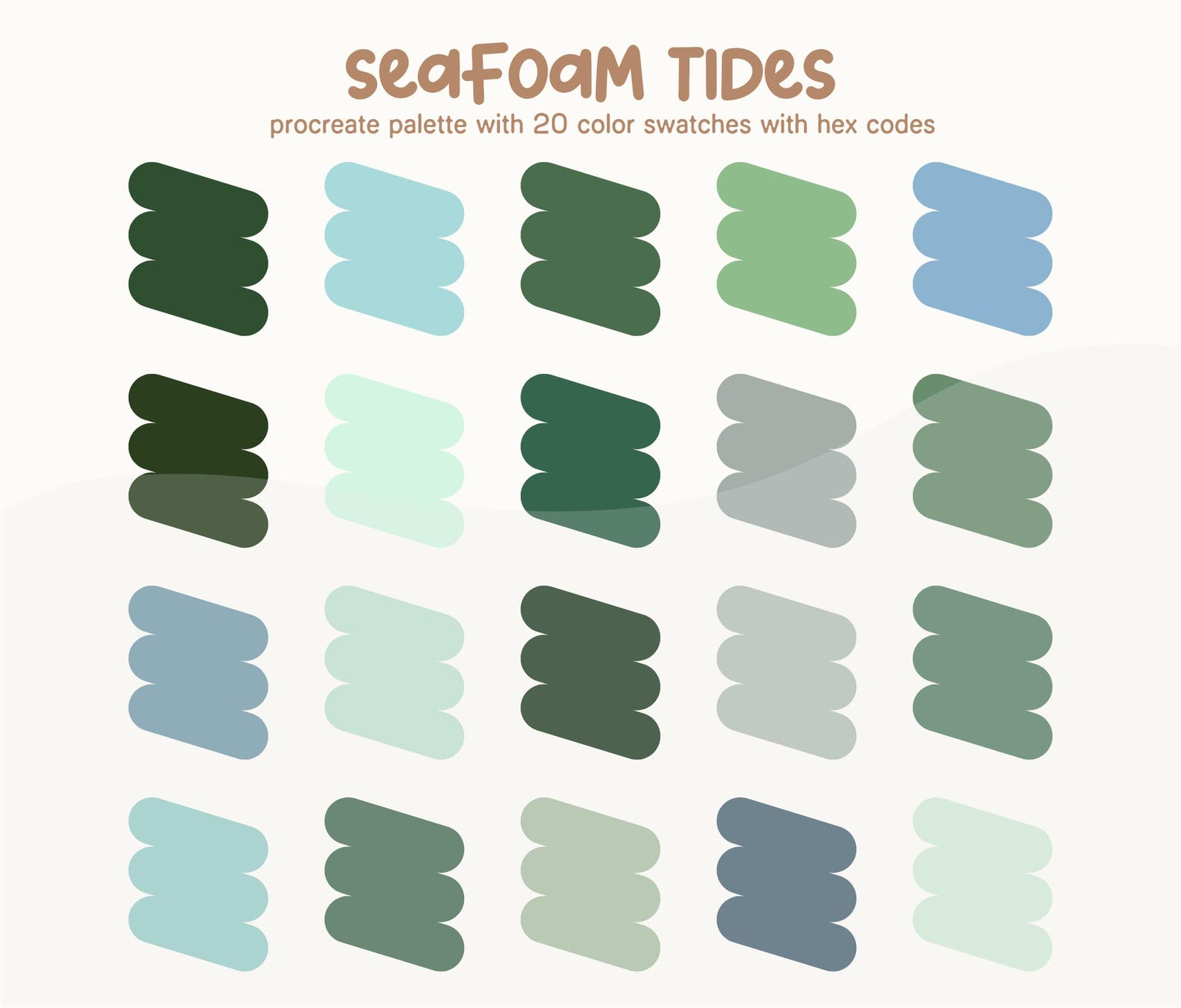 Seafoam Tides Color Palette Procreate Color Palette Procreate Palette ...