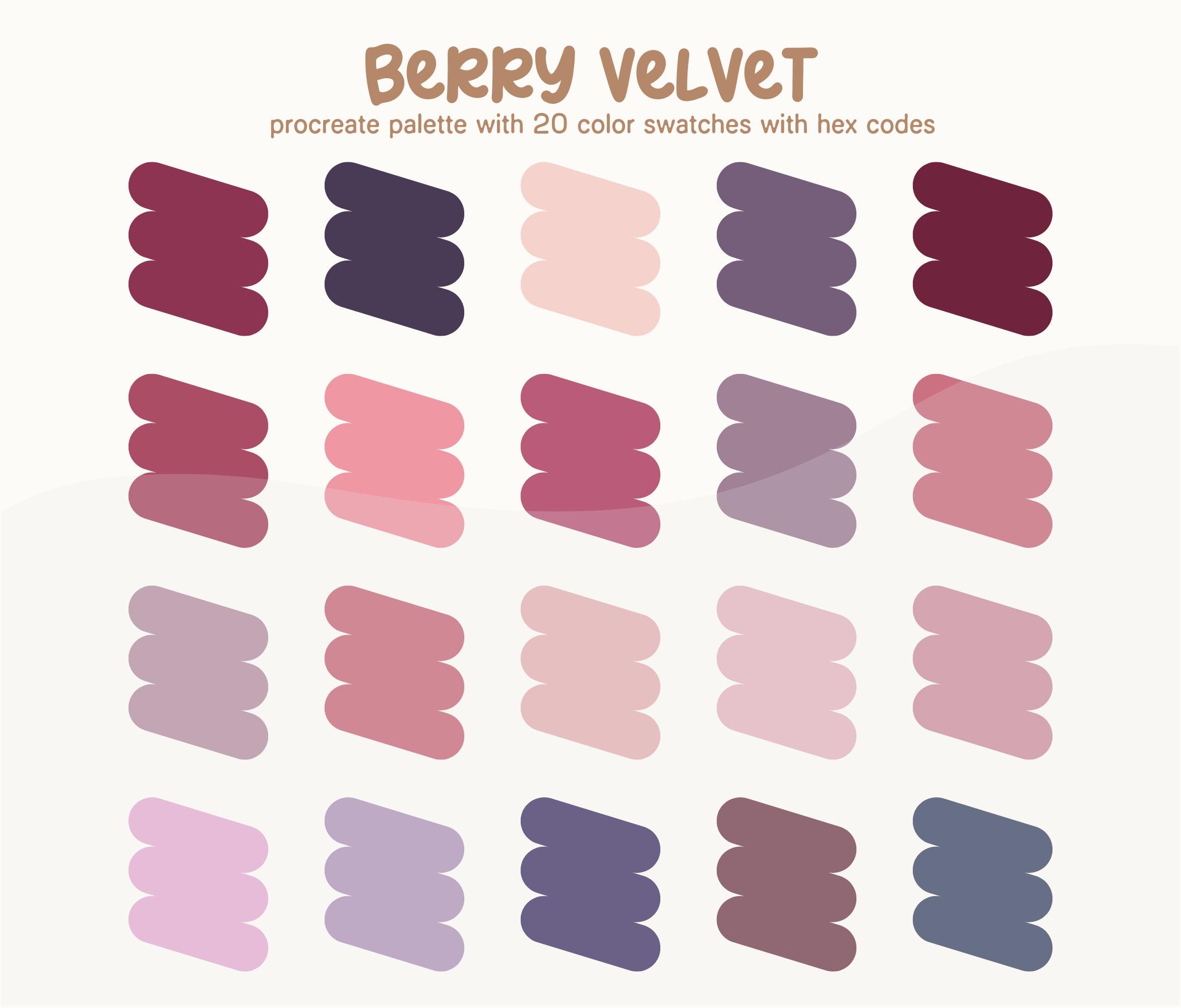 Berry Velvet Color Palette Procreate Color Palette Procreate Palette ...