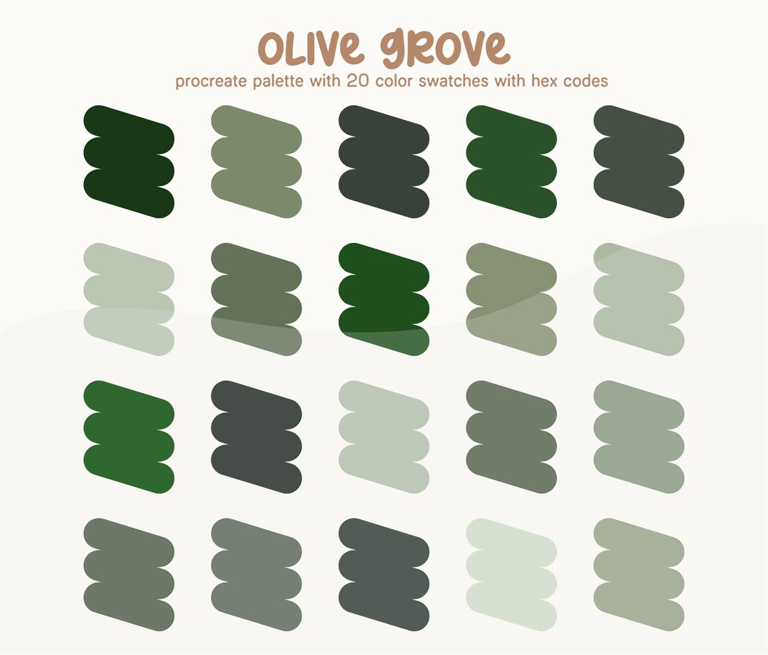 Olive Grove Color Palette Procreate Color Palette Procreate Palette ...