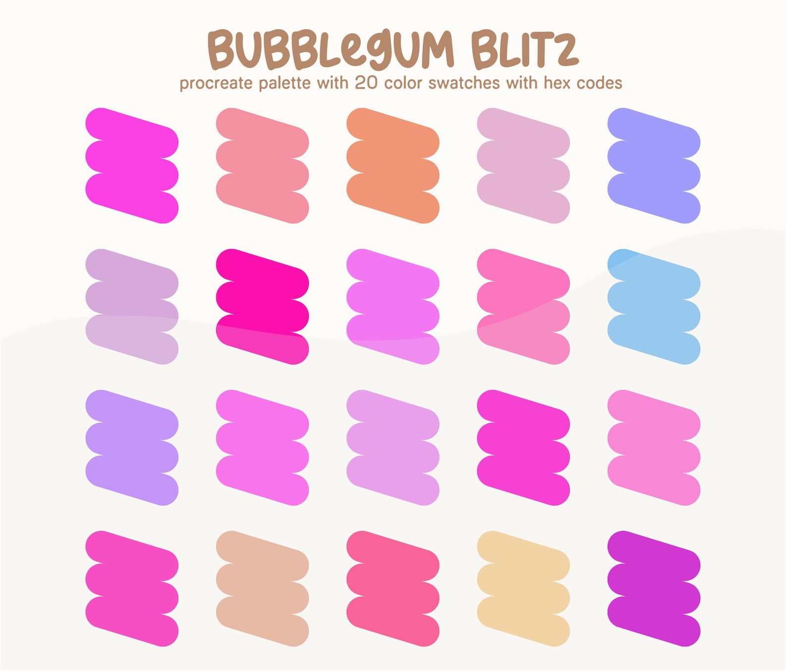 Bubblegum Blitz Color Palette Procreate Color Palette Procreate Palette ...