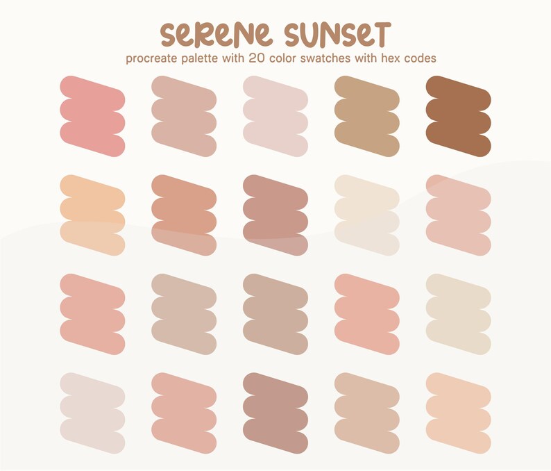 Serene Sunset Color Palette Procreate Color Palette Procreate Palette ...