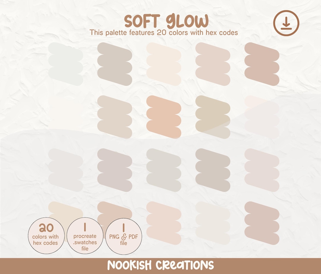 Soft Glow Color Palette Procreate Color Palette Procreate Palette Color ...