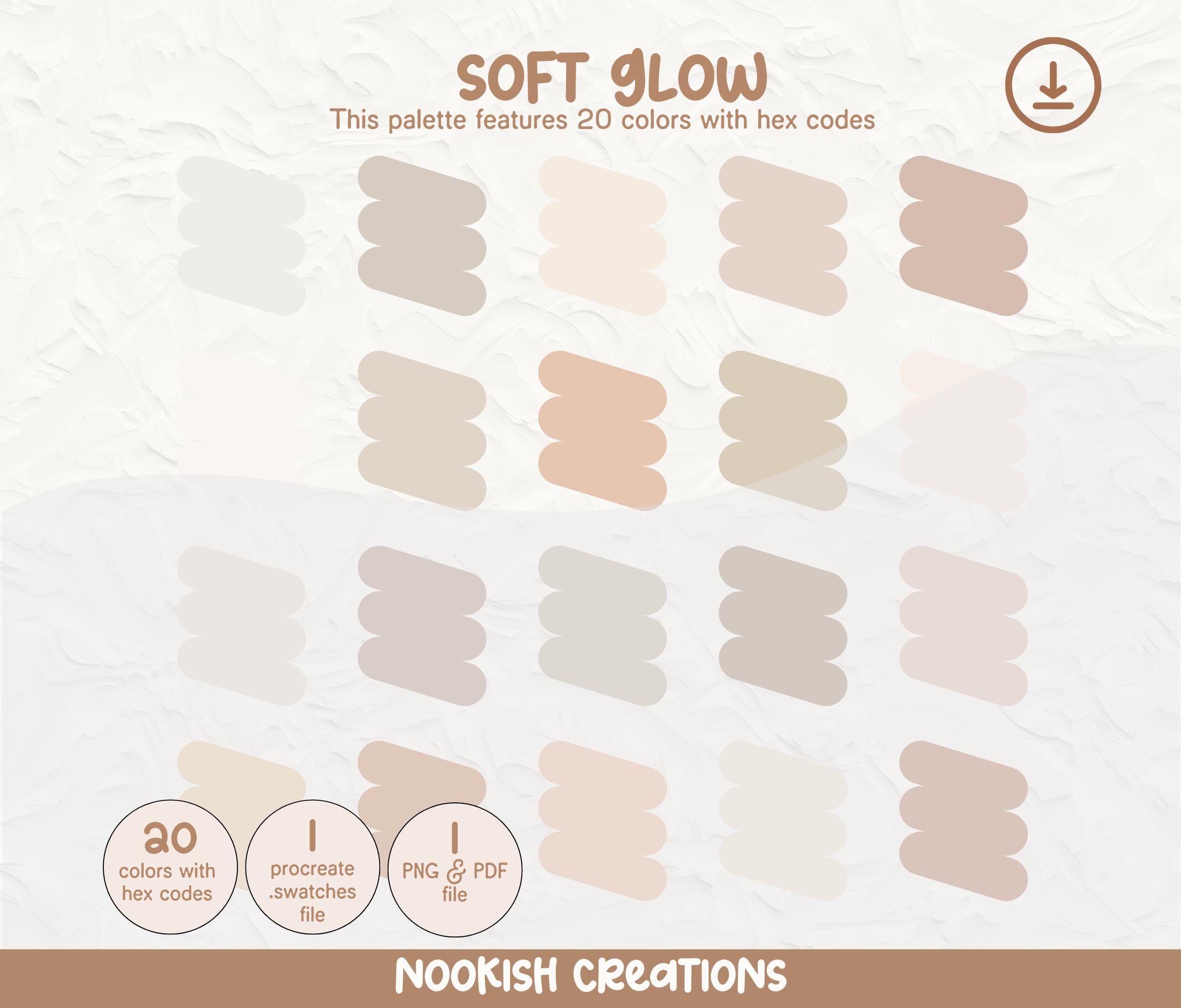 Soft Glow Color Palette Procreate Color Palette Procreate Palette Color ...