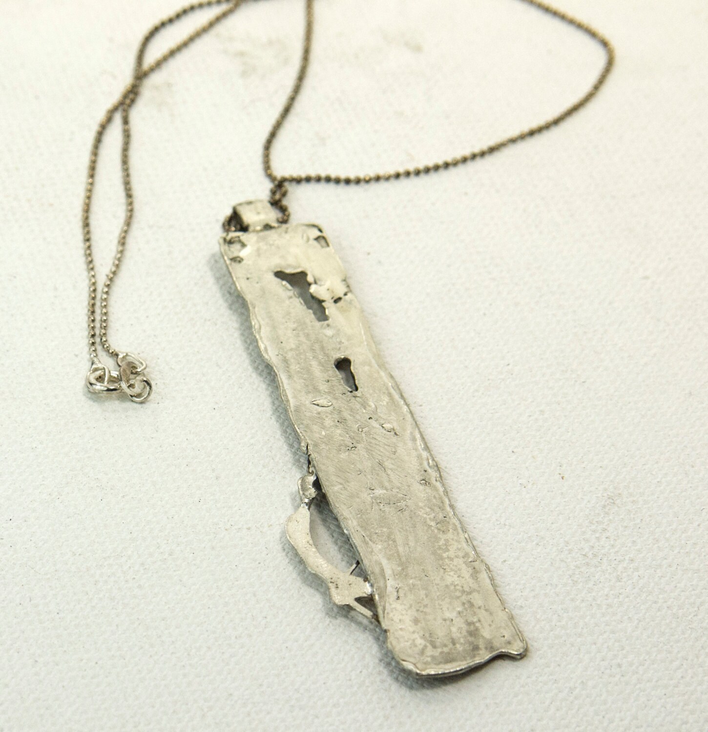 Organic Textured Sterling Silver Pendant Necklace - Etsy