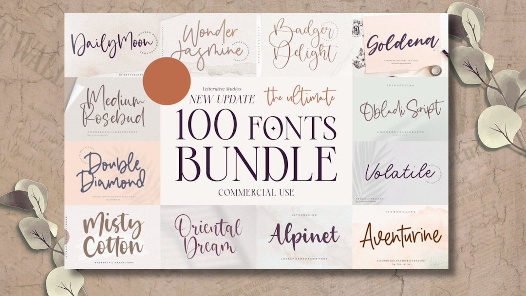 The Ultimate Font Bundle, Wedding Font, Cricut Font, Procreate Font ...