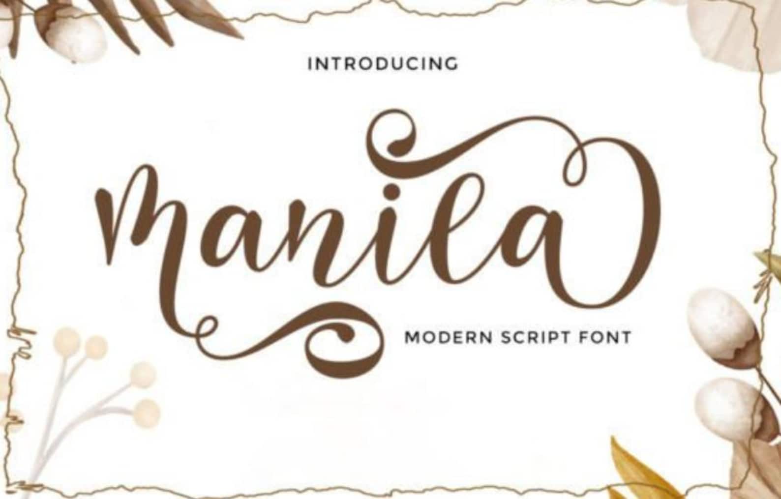 Manila Font, Script Font, Beautiful Font, Vintage Font, Retro Font ...