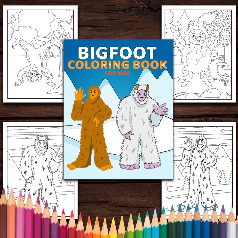 Bigfoot Kids Coloring Books Bundle, Kids Coloring Sheets, Activity for ...