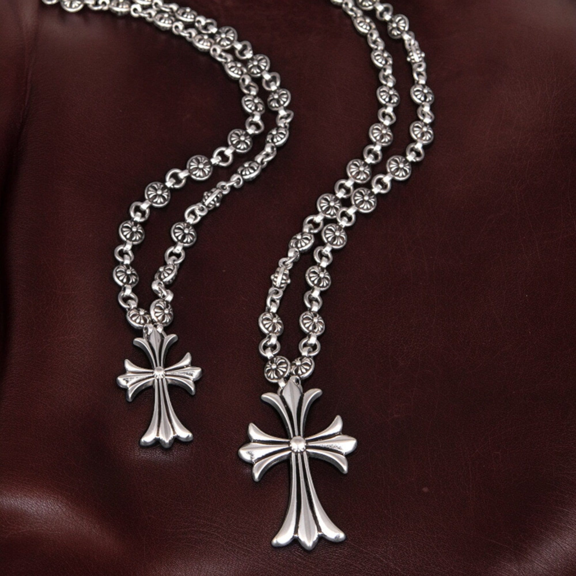 Y2K Chrome Hearts Cross Chain Necklace Stainless Steel Punk Style ...