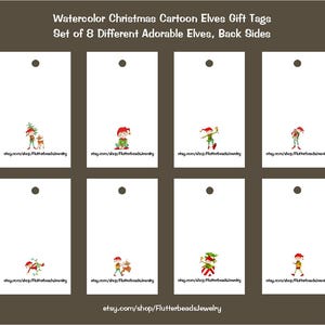 Christmas Cartoon Elves Gift Tags, Cute and Adorable Christmas Elves ...