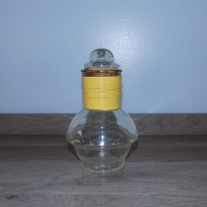 Vintage Mckee Glasbake Hottle Glass Carafe, Cork Lid Topper, Yellow ...