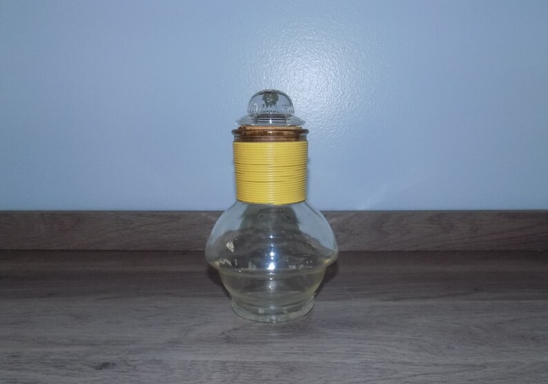 Vintage Mckee Glasbake Hottle Glass Carafe, Cork Lid Topper, Yellow ...