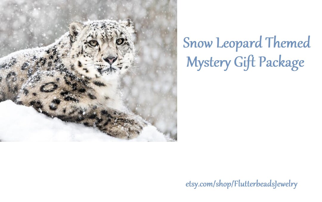 Snow Leopard Themed Mystery Package, Mixed Items, Necklaces, Gift Tags ...
