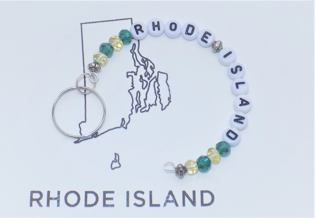 RHODE ISLAND Memory Wire Key Chain, State Key Chain, Emerald Green ...
