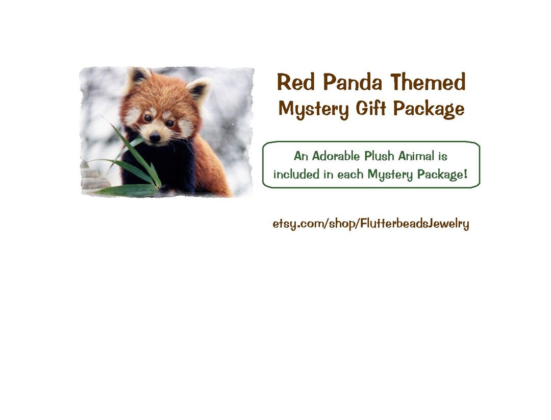 Red Panda Themed Mystery Package, Mixed Items, Necklaces, Plush Animals ...