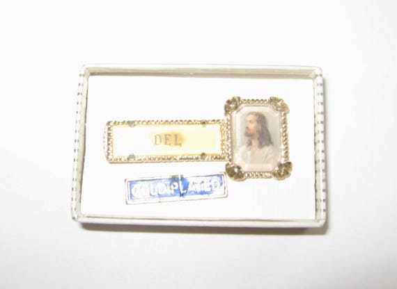 Rare Vintage Gold Plated Jesus Tie Clip with the DEL … - Gem