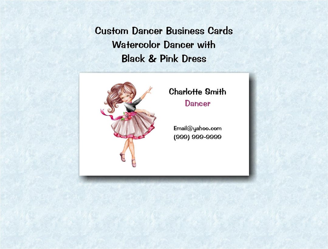 Custom Made Dancing Business Cards for Dancer, Dance Instructor ...