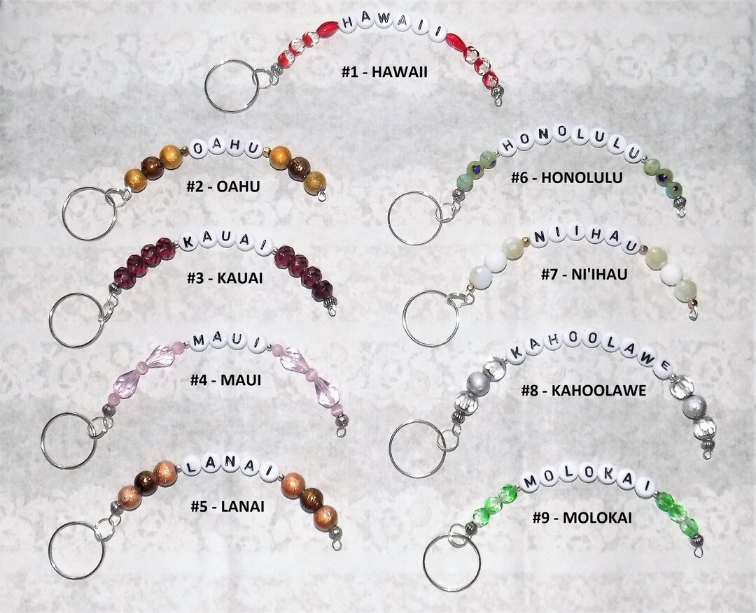 HAWAII Memory Wire Key Chain, Islands State Key Chains, Hawaii, Oahu ...