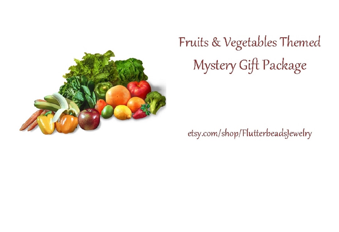 Fruits & Vegetables Themed Mystery Package, Mixed Items, Earrings ...