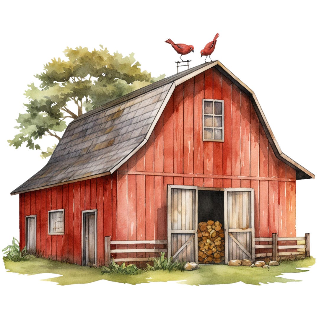 Watercolor Country Barns Gift Tags, Store Tags, 6 Beautiful Barns ...