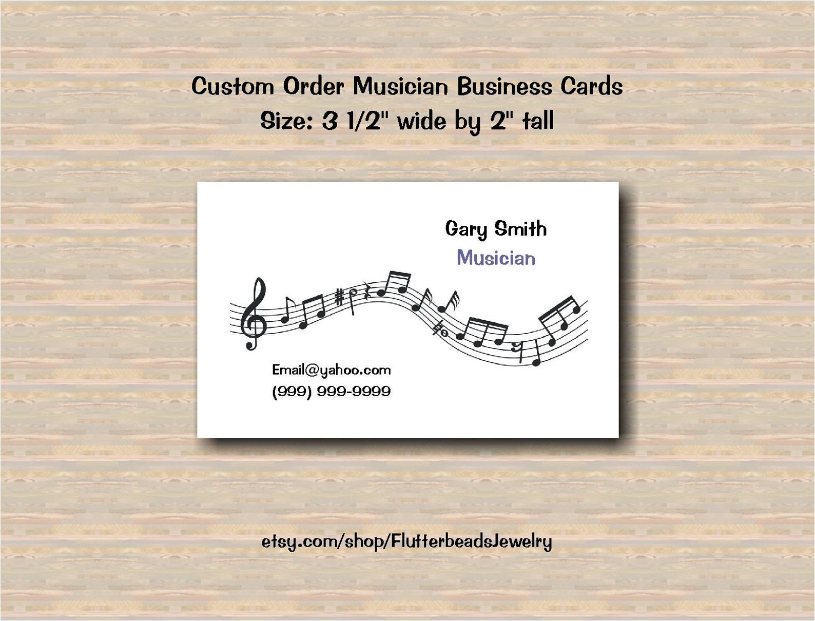 Custom Made Musician Business Cards, Music Teacher, Artist, Music ...