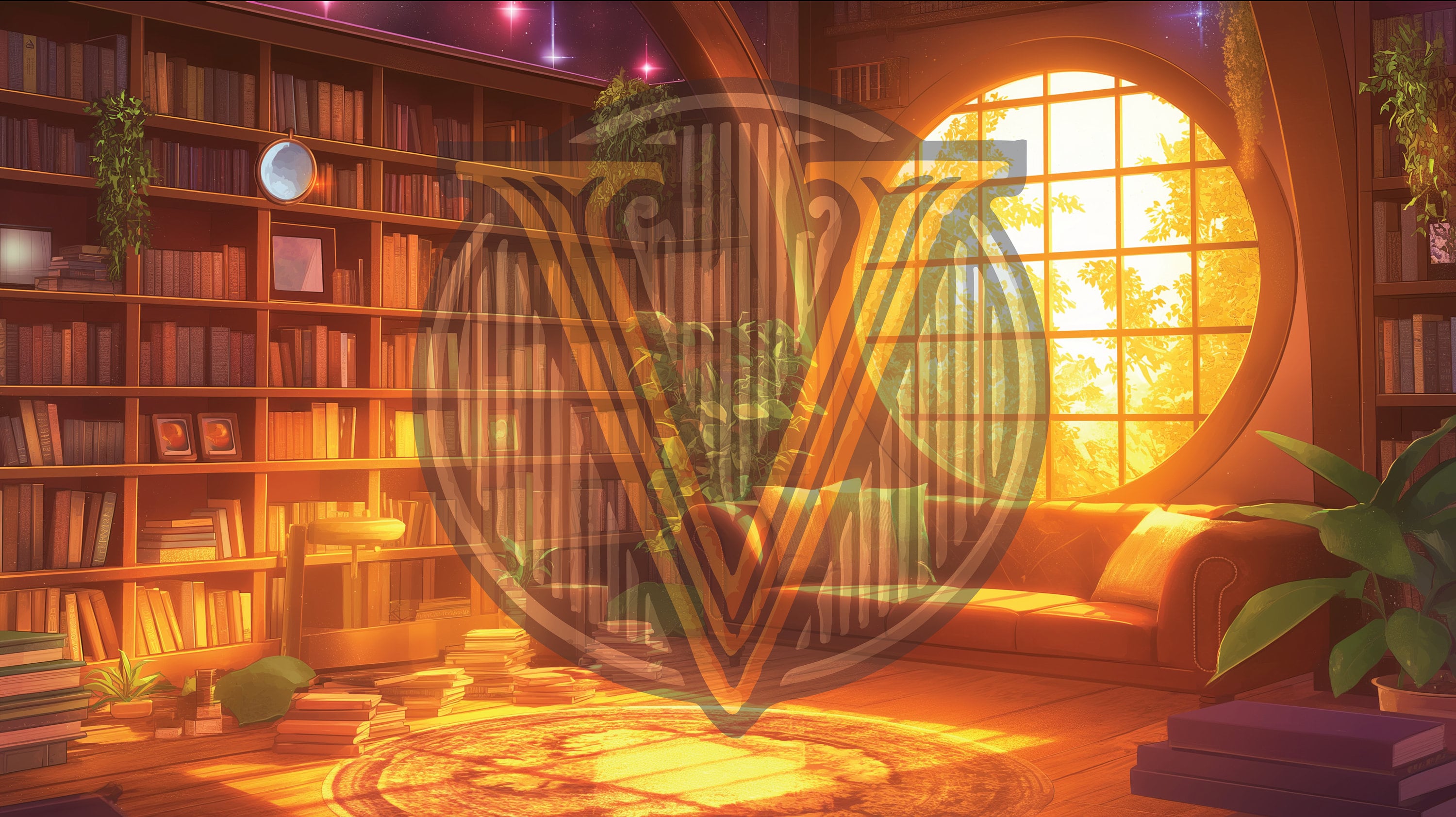 Cozy Library Computer Wallpaper Pack, Lofi Aesthetic, Warm Cozy Vibes ...