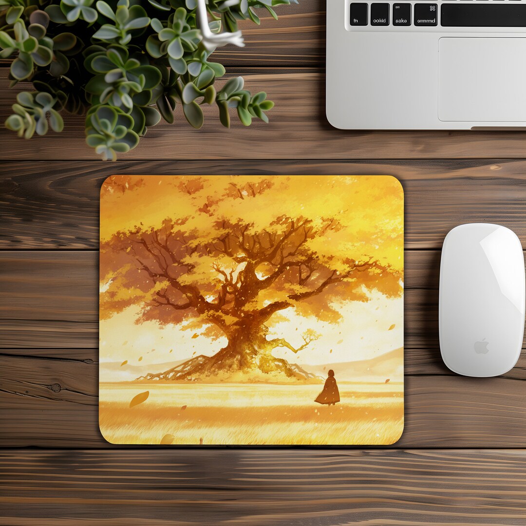 Elegant Autumn Tree Mouse Pad, (9x8 Small Mouse Pad), Golden Fall ...