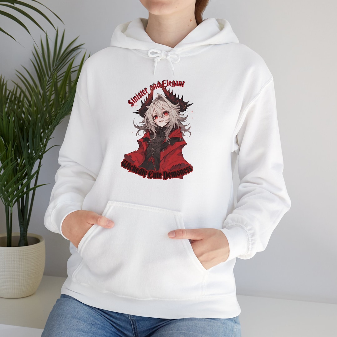 Sinister and Elegant Wickedly Cute Demoness Hoodie, Anime Gothic Style ...