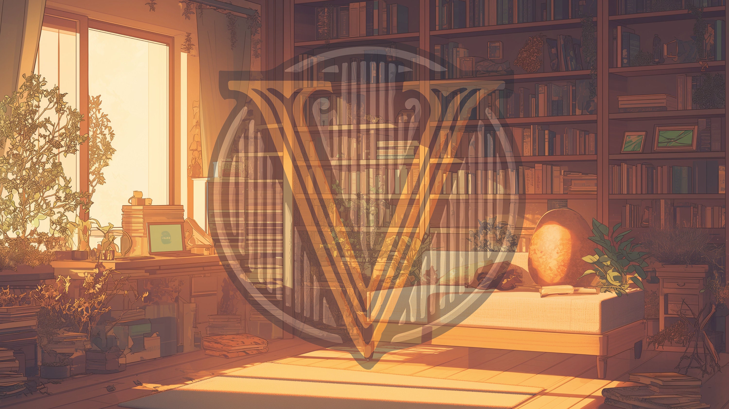 Cozy Library Computer Wallpaper Pack, Lofi Aesthetic, Warm Cozy Vibes ...
