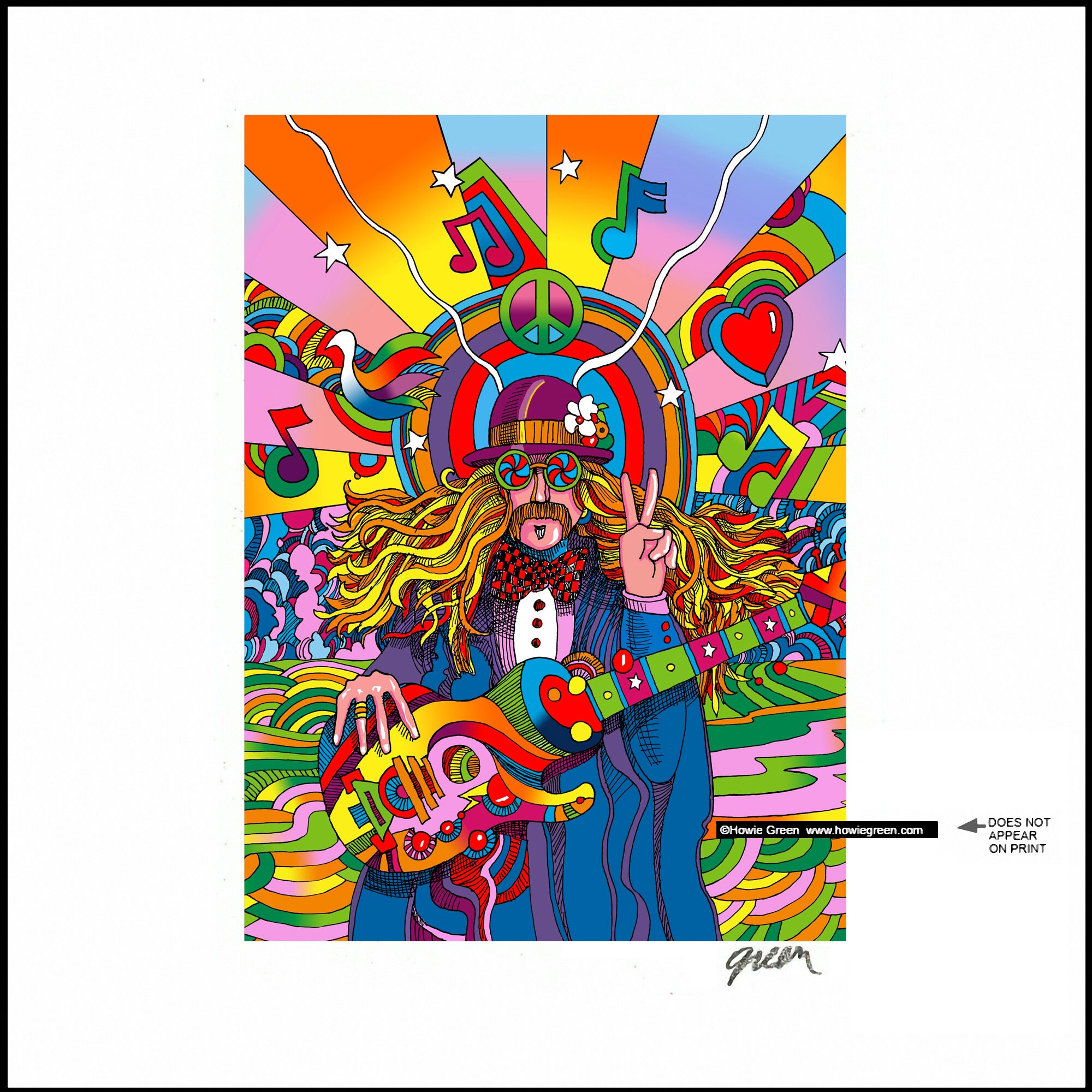 Hippie Musician Psychedelic Pop Art Print Hand-signed by - Etsy