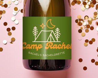 Custom Camp Water Bottle Labels for Bachelorette Party, Bridal Shower ...