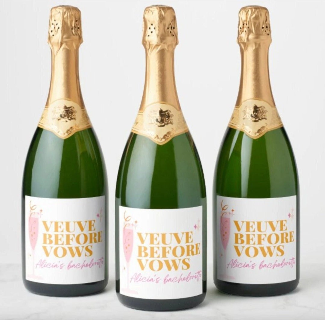 Custom Veuve Champagne Bottle Labels for Bachelorette Party, Bridal ...