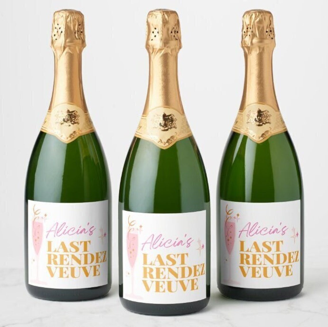 Custom Veuve Champagne Bottle Labels for Bachelorette Party, Bridal ...