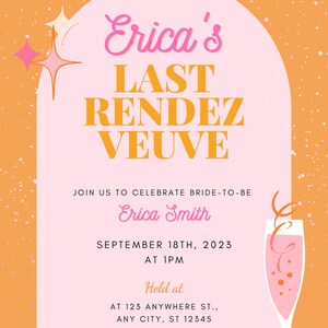 Customizable Last Rendez Veuve, Veuve Before Vows Bridal Shower ...