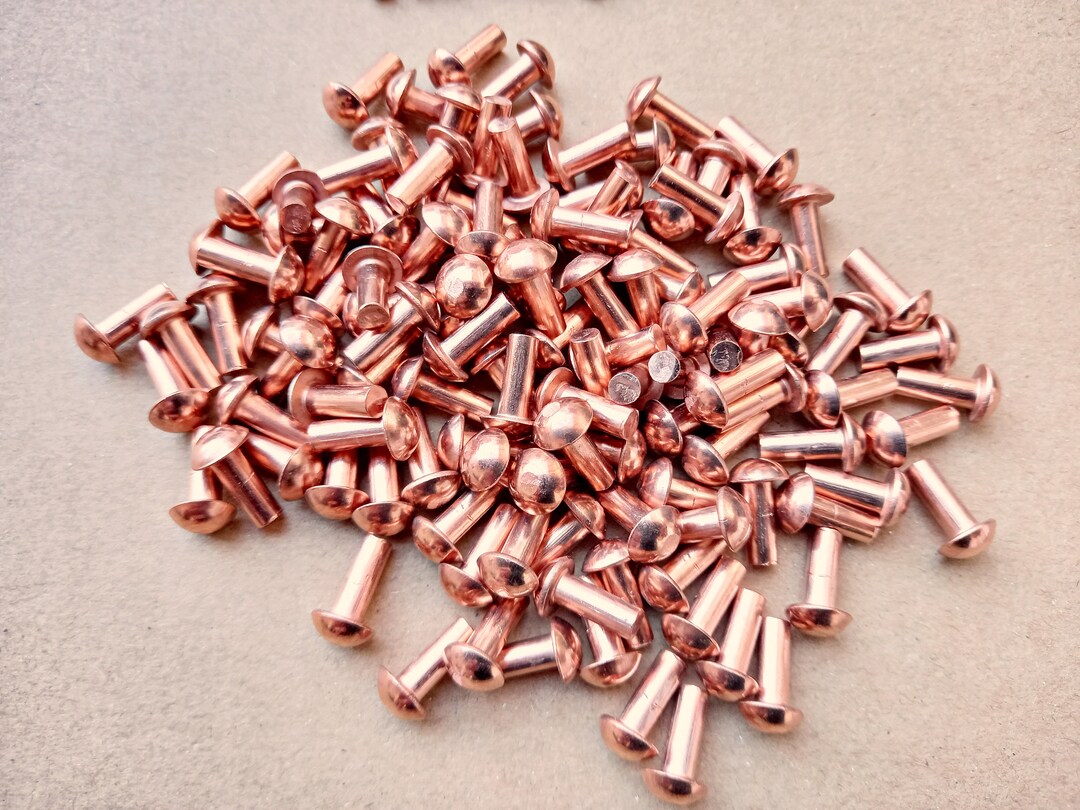35, 50 Solid Copper Rivet Oval Head, Soft Copper Rivet Good for ...
