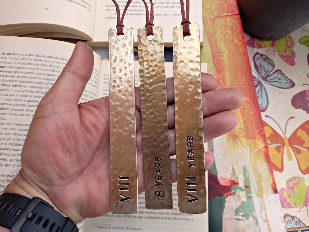 VIII, Bookmark 8th Anniversary, Bronze Anniversary Gift, Gift for Him ...