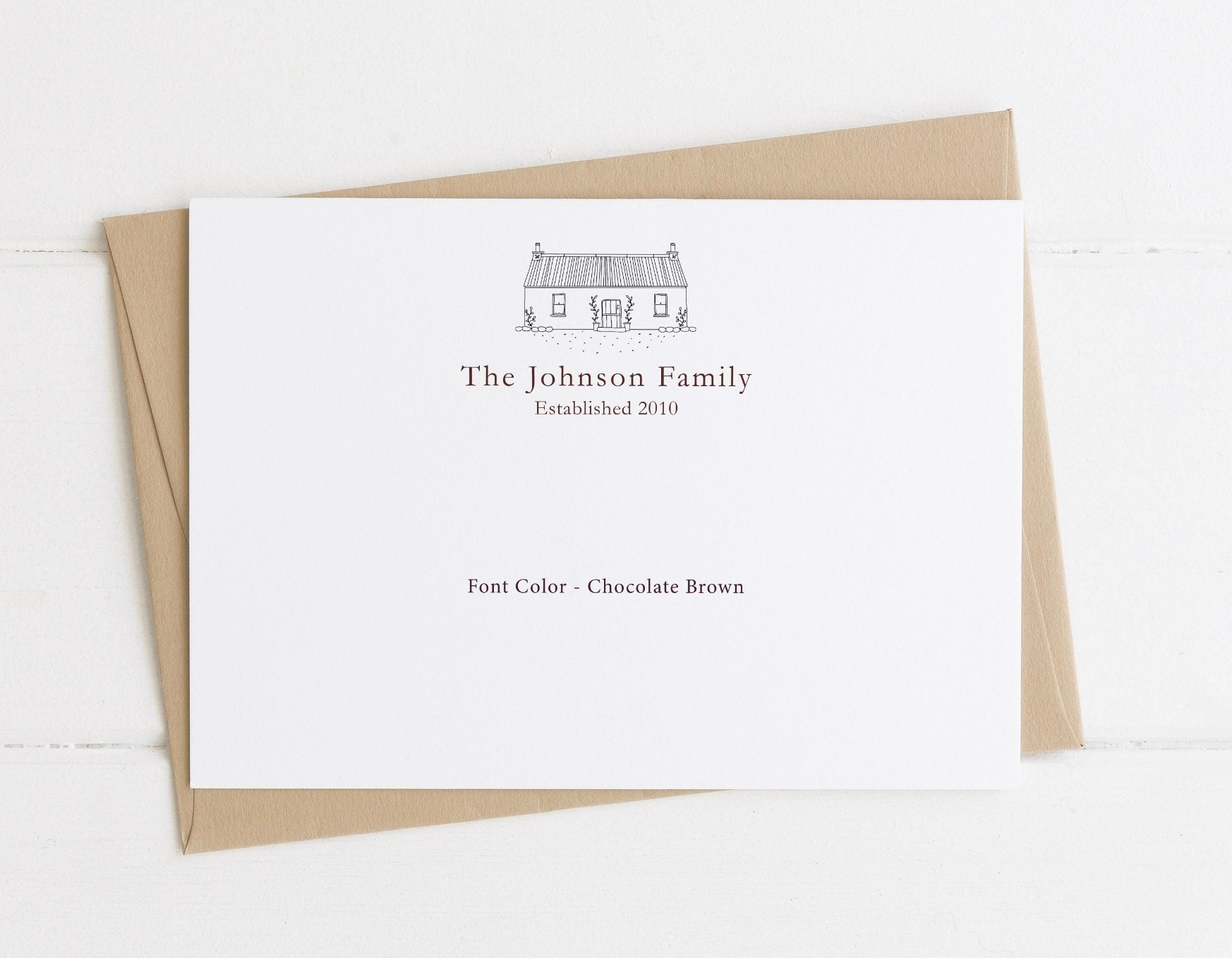 Personalized Family Note Cards: Illustrated House - Etsy