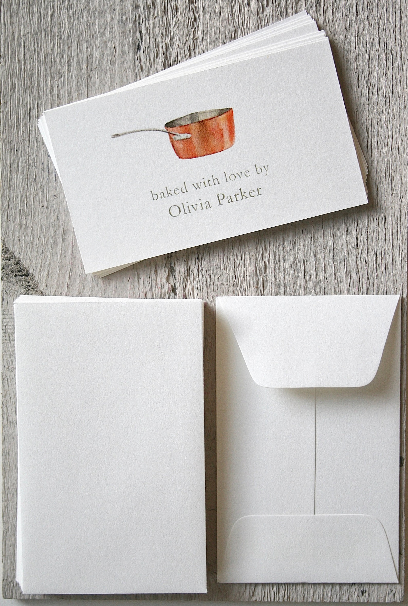 Personalized Baking Cards: Watercolor Copper Pot Gift Tags, Gift for ...