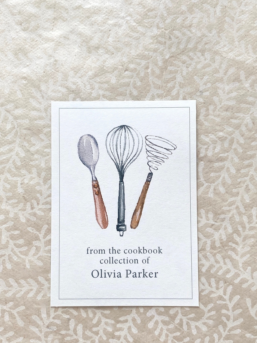 Cookbook Labels, Bookplate for Cookbooks, Personalized Bookplate, Gift ...