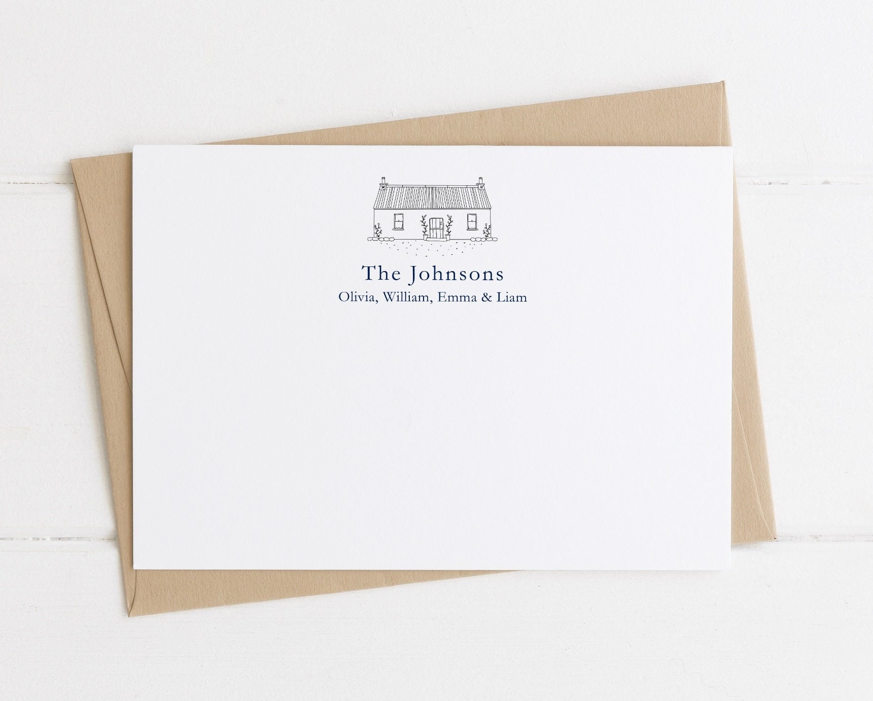 Personalized Family Note Cards: Illustrated House - Etsy