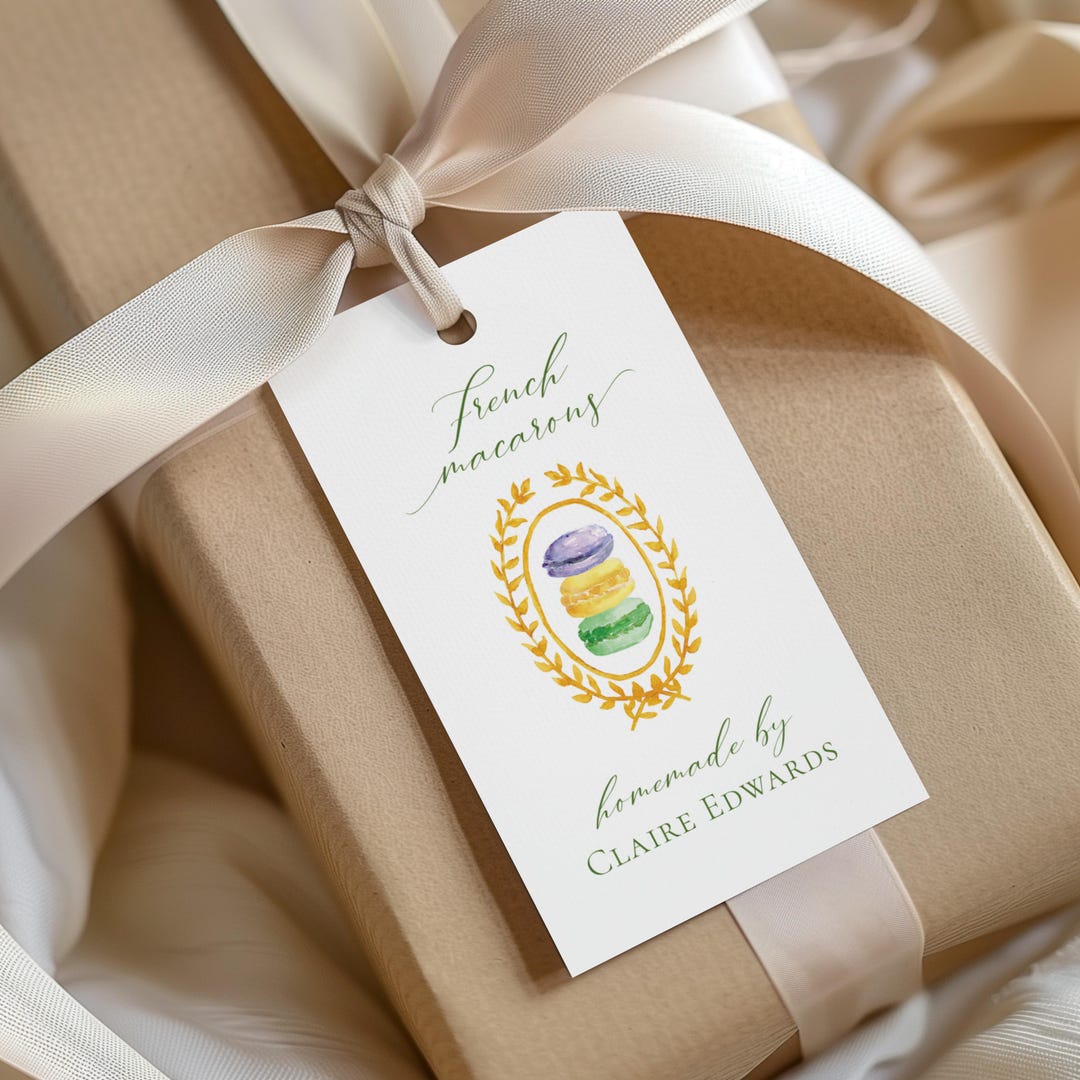 Personalized Macaron Gift Tags: Set of 10 Favor Tags - Etsy
