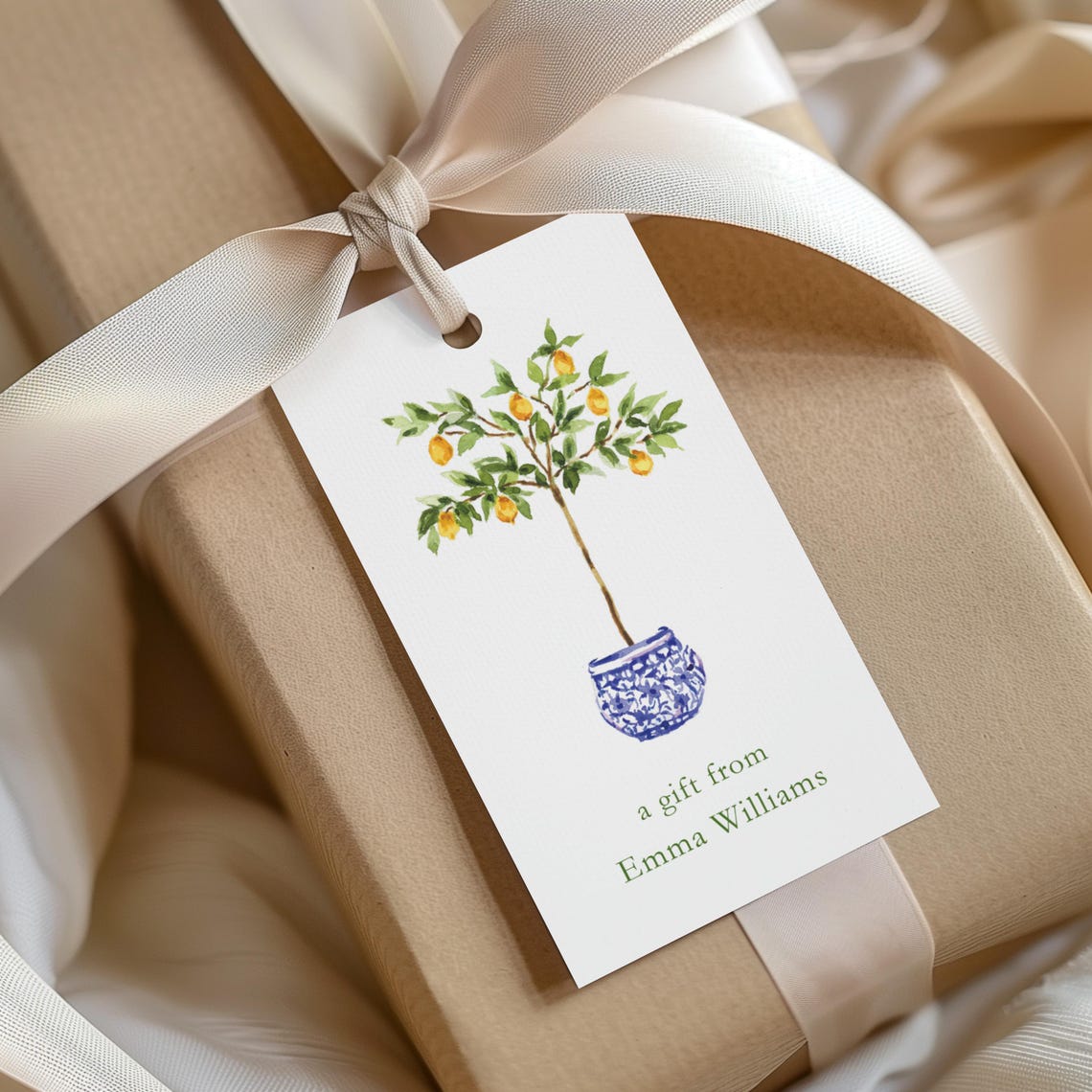 Personalized Lemon Tree Gift Tags: Watercolor Gardener Gift, From the ...