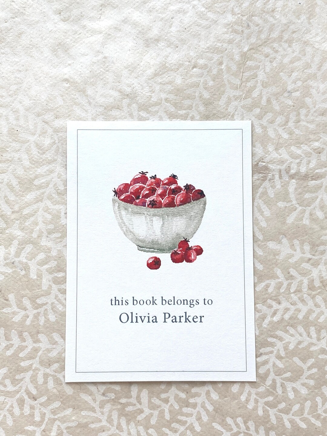 Personalized Cookbook Bookplate: Watercolor Berries, Gift for Cooks - Etsy