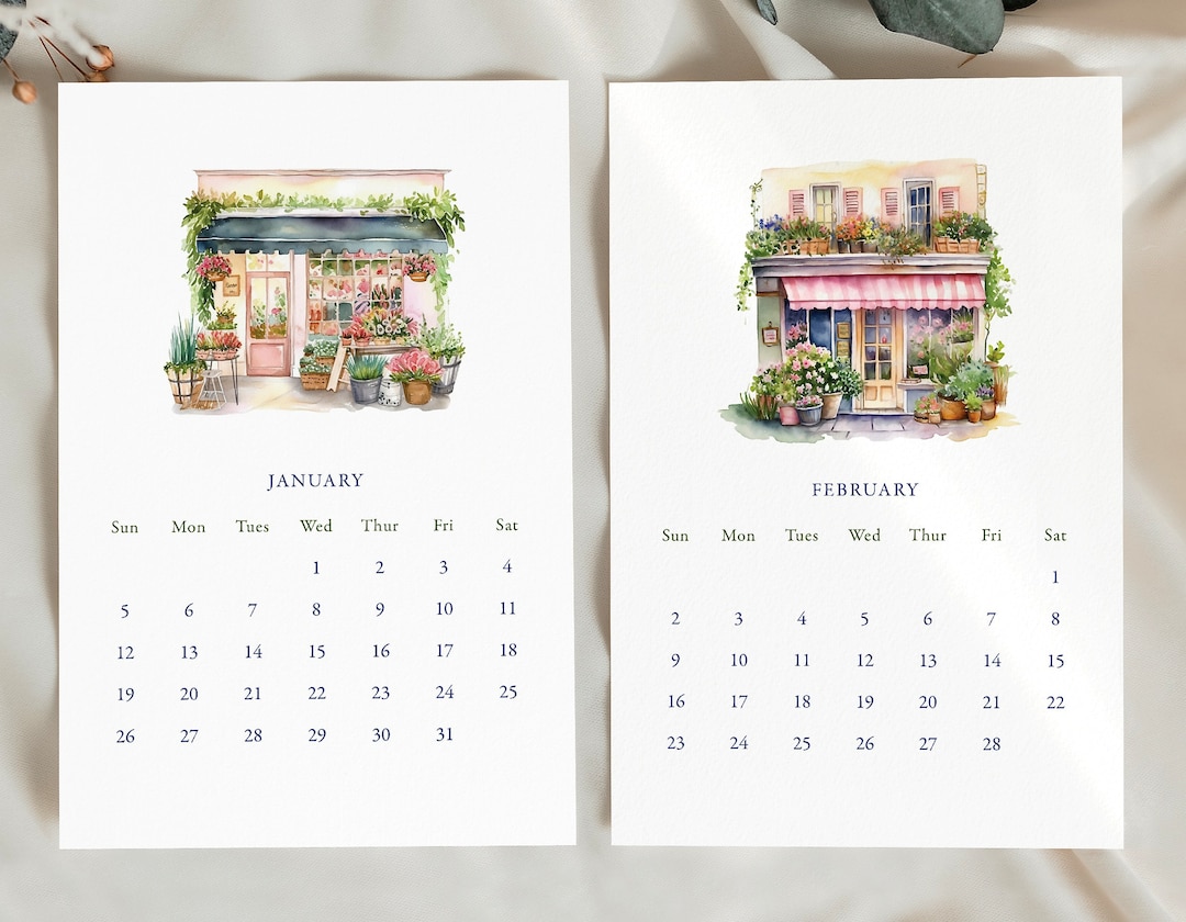 2025 Desk Calendar, Flower Shop Calendar, Flower Calendar, 2025 ...