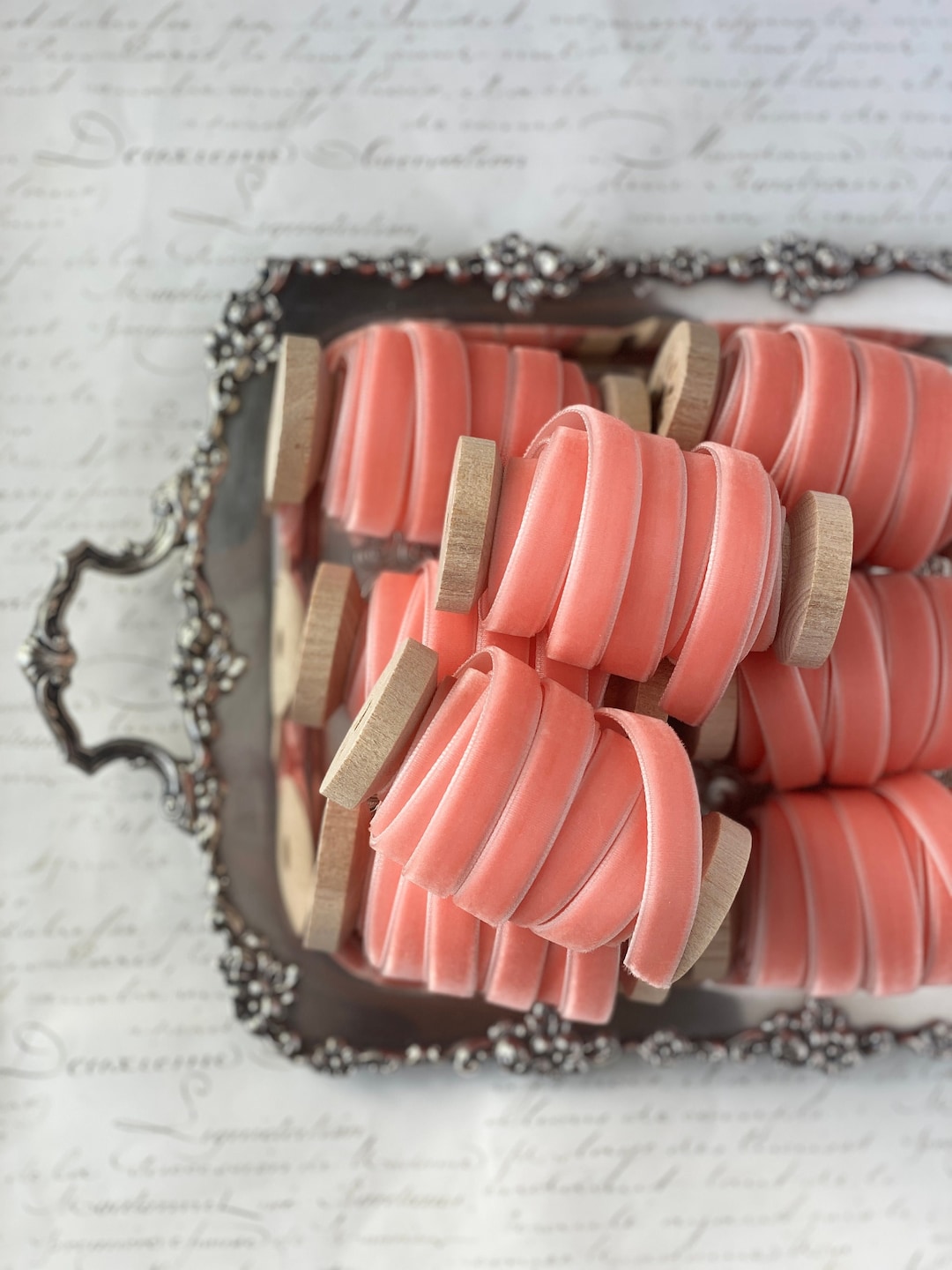 Pink Coral Velvet Ribbon: 3/8" Single-faced Ribbon - Etsy